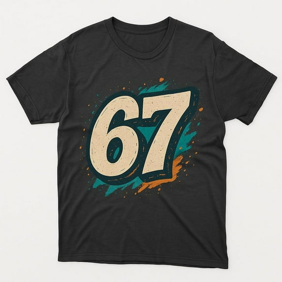 67 Mason Social Media Trend Graphic Tee, Retro Number Design Unisex ...