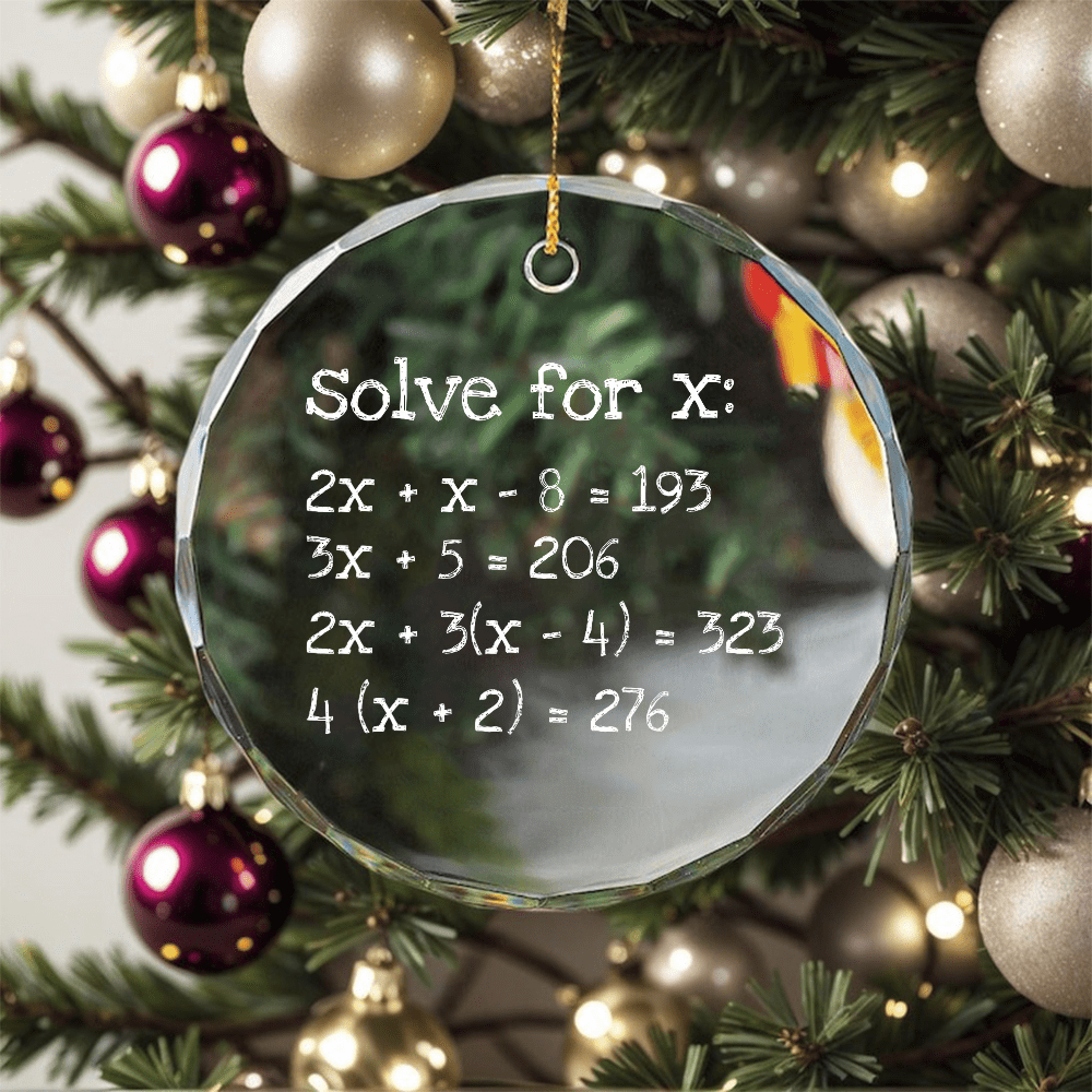 67 Math Teacher Algebra Pun Solve for X Gen Z Ornament, Crystal Glass ...