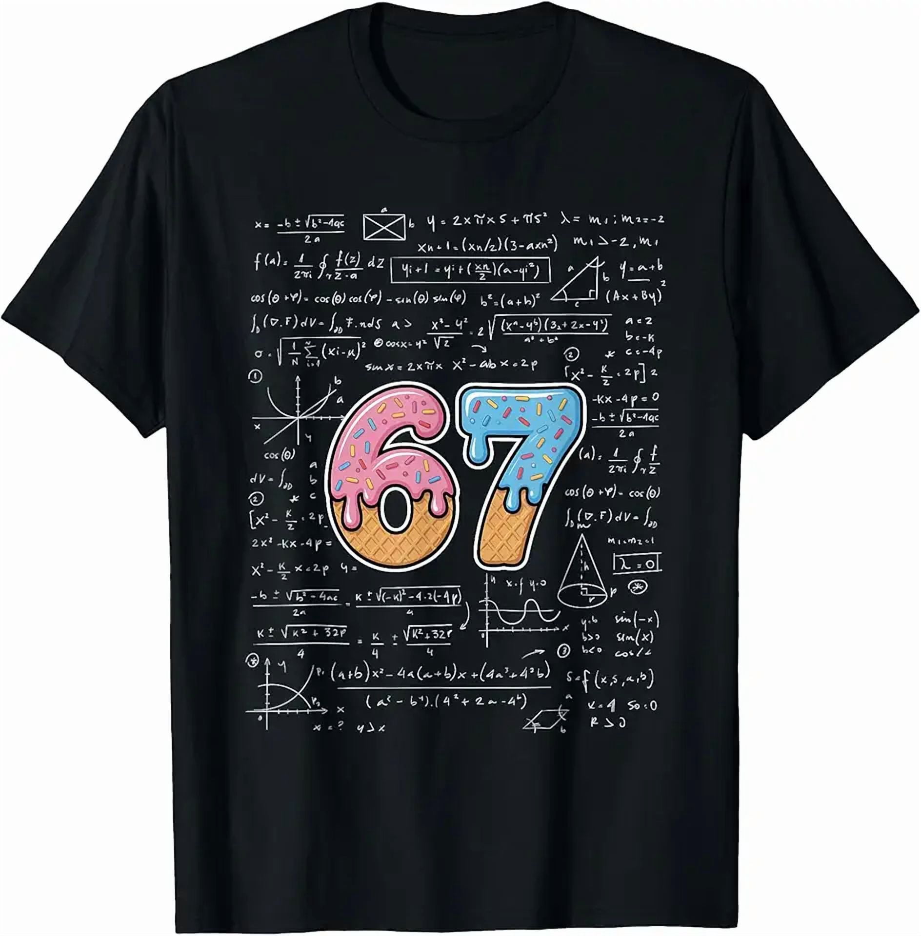 67 Math Teacher Mathematics 67th Number Ice Cream Drip 67 T-Shirt ...