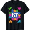67 Meme 6 7 Meme Six Seven Meme Vintage Puzzle Piece Student T-Shirt ...