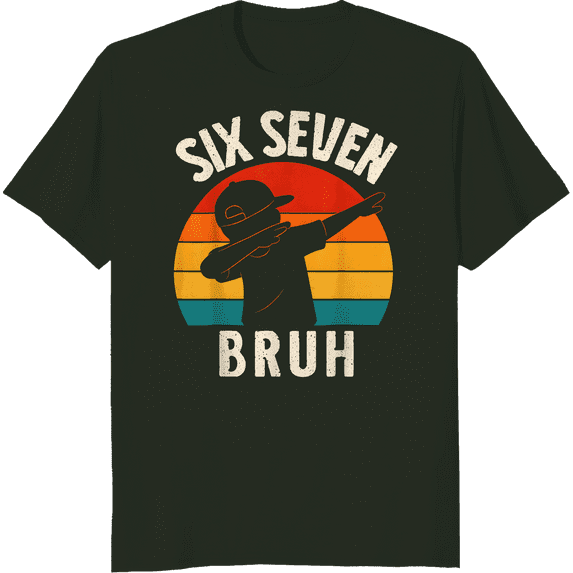 67 Meme 6 7 Numbers Dabbing Six Seven Bruh Funny Boys Kids T-Shirt ...