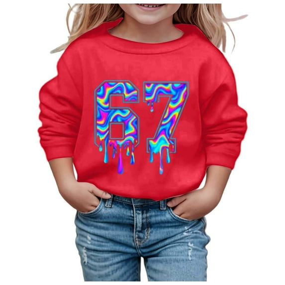 67 Meme 67 Six Seven Meme Crewneck Sweatshirt Unisex Kids Soft Pullover ...