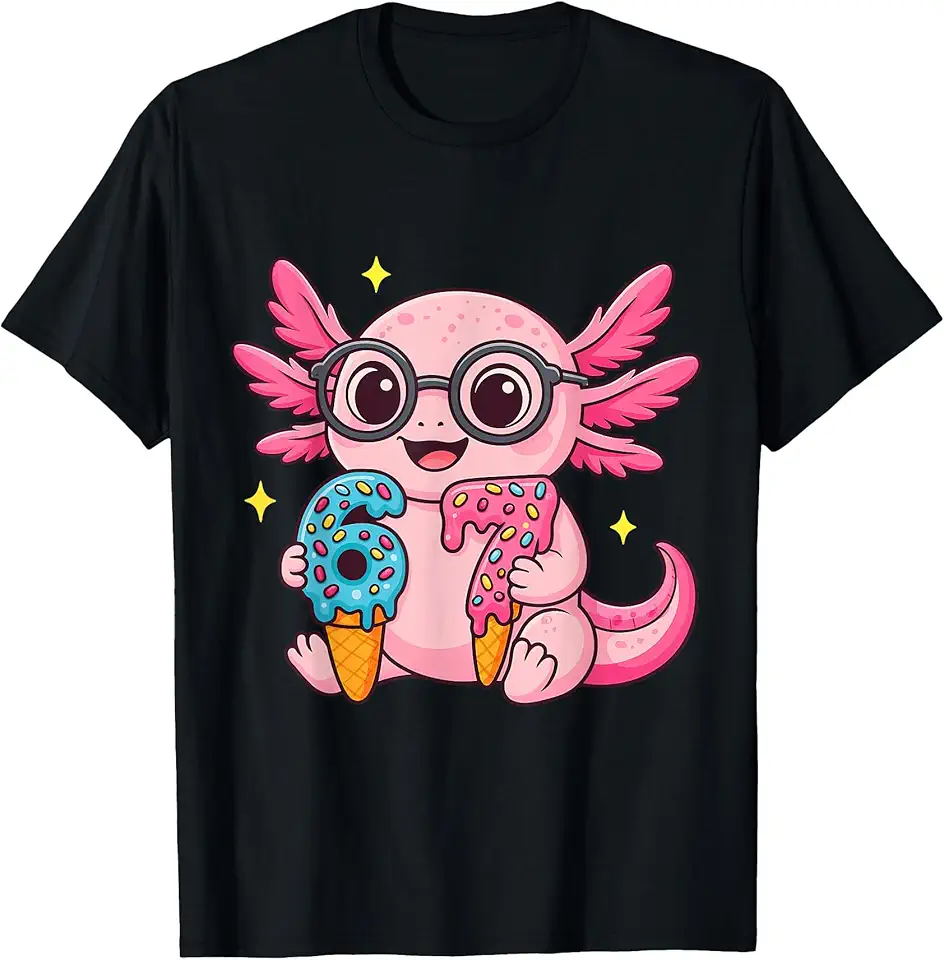 67 Meme Axolotl Funny Six Seven Axolotl Lover for Girls Kids T-Shirt ...