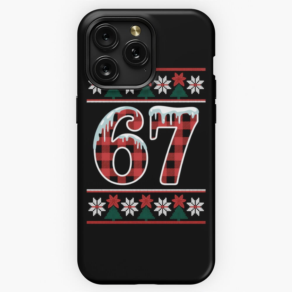 67 Meme Brainrot Cringe Christmas Pajama Style iPhone Case 17 to 11 Pro ...