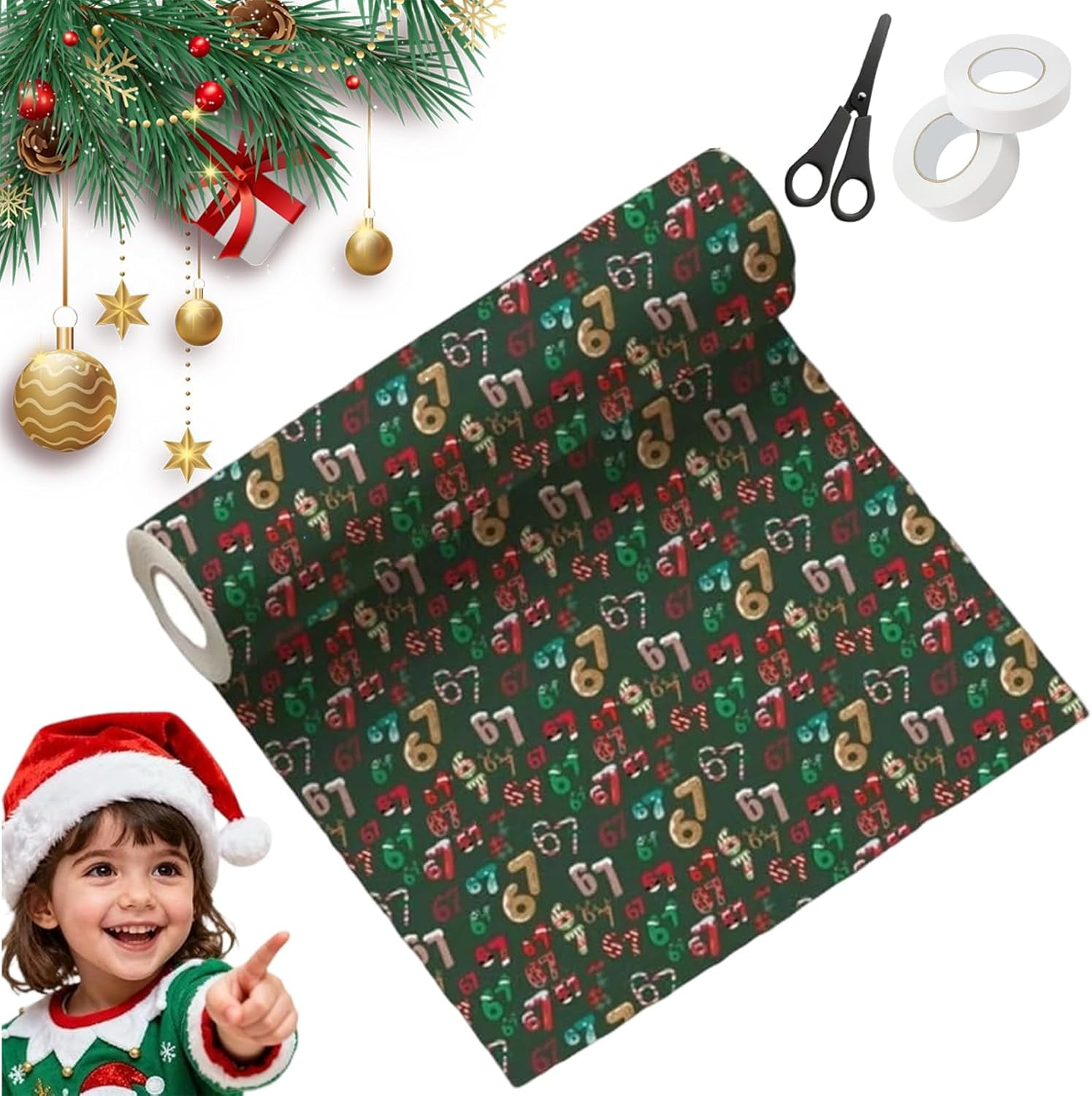 67 Meme Christmas Gift Wrap – 19x72 Inch Christmas Wrapping Paper Roll ...