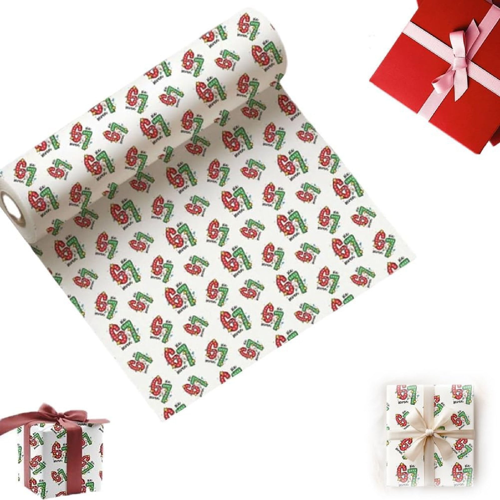 67 Meme Christmas Gift Wrap, Funny 67 Edition Wrapping Paper for ...