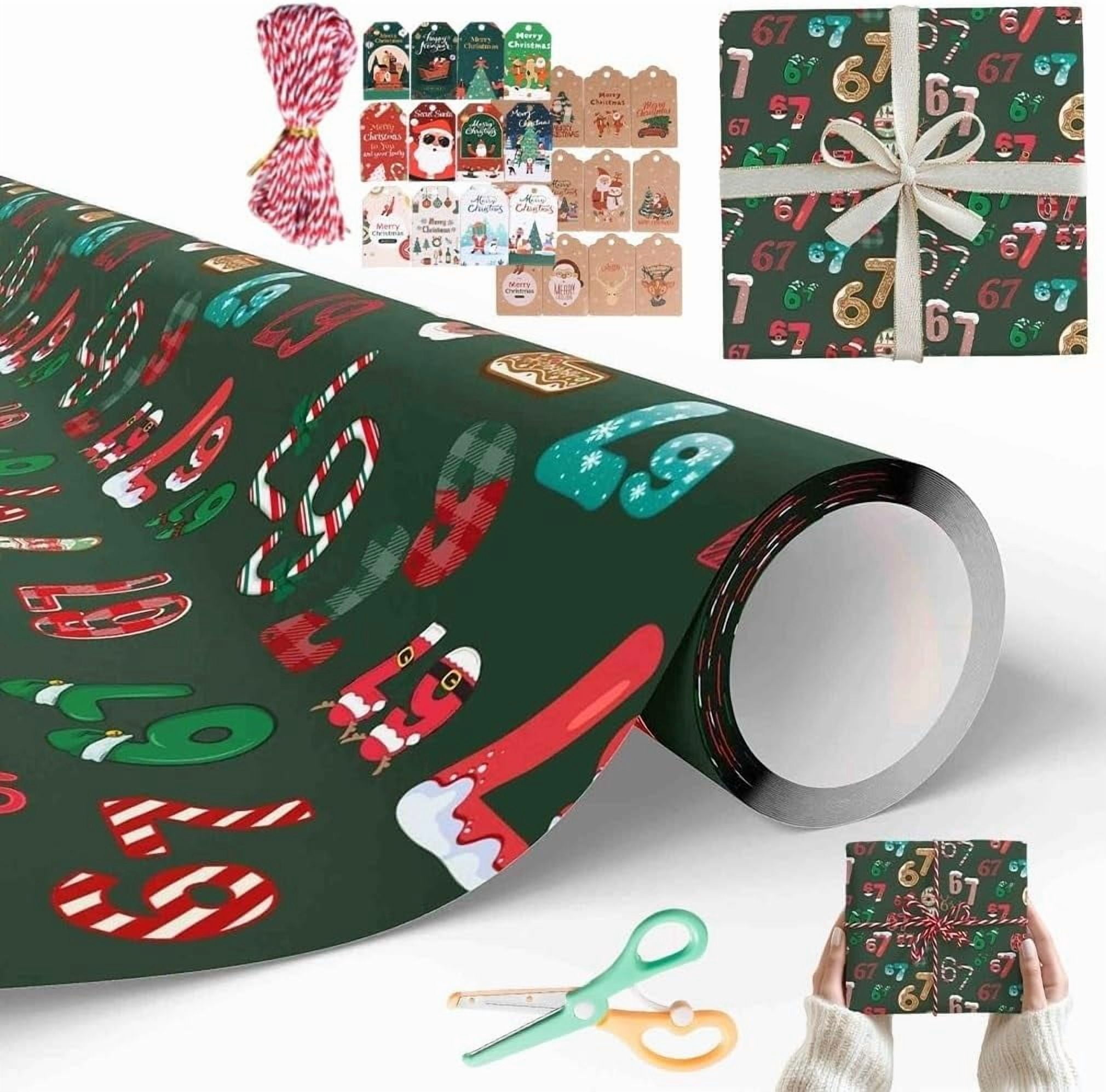 67 Meme Christmas Gift Wrap, Kids Funny Six Seven Wrapping Paper ...