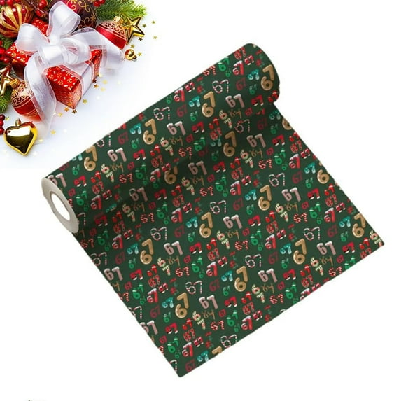 67 Meme Christmas Gift Wrap, Kids Funny Six Seven Wrapping Paper ...