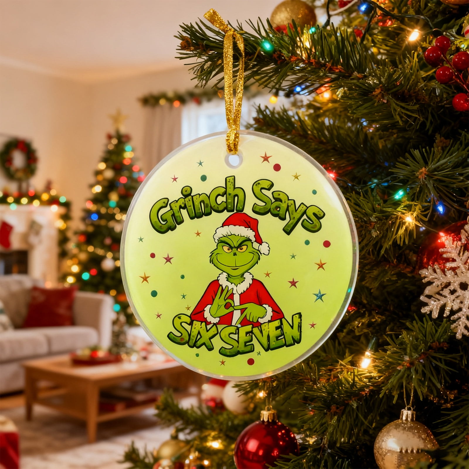 67 Meme Christmas Ornament Acrylic Funny Number Pendant Viral Trend ...