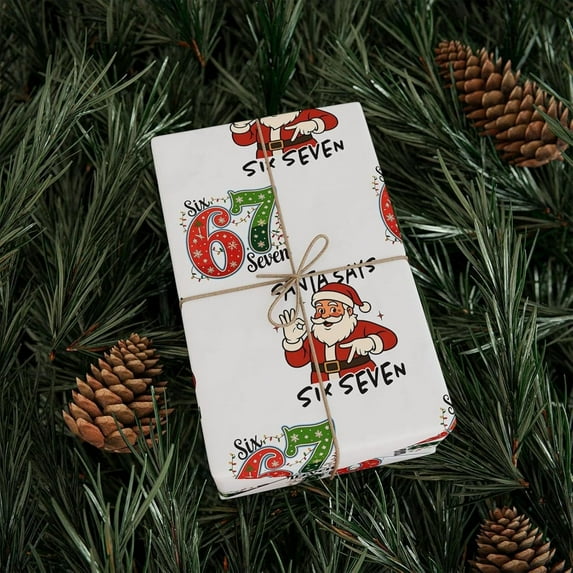 67 Meme Christmas Wrapping Paper, 19in Wide Funny Holiday Gift Wrap ...