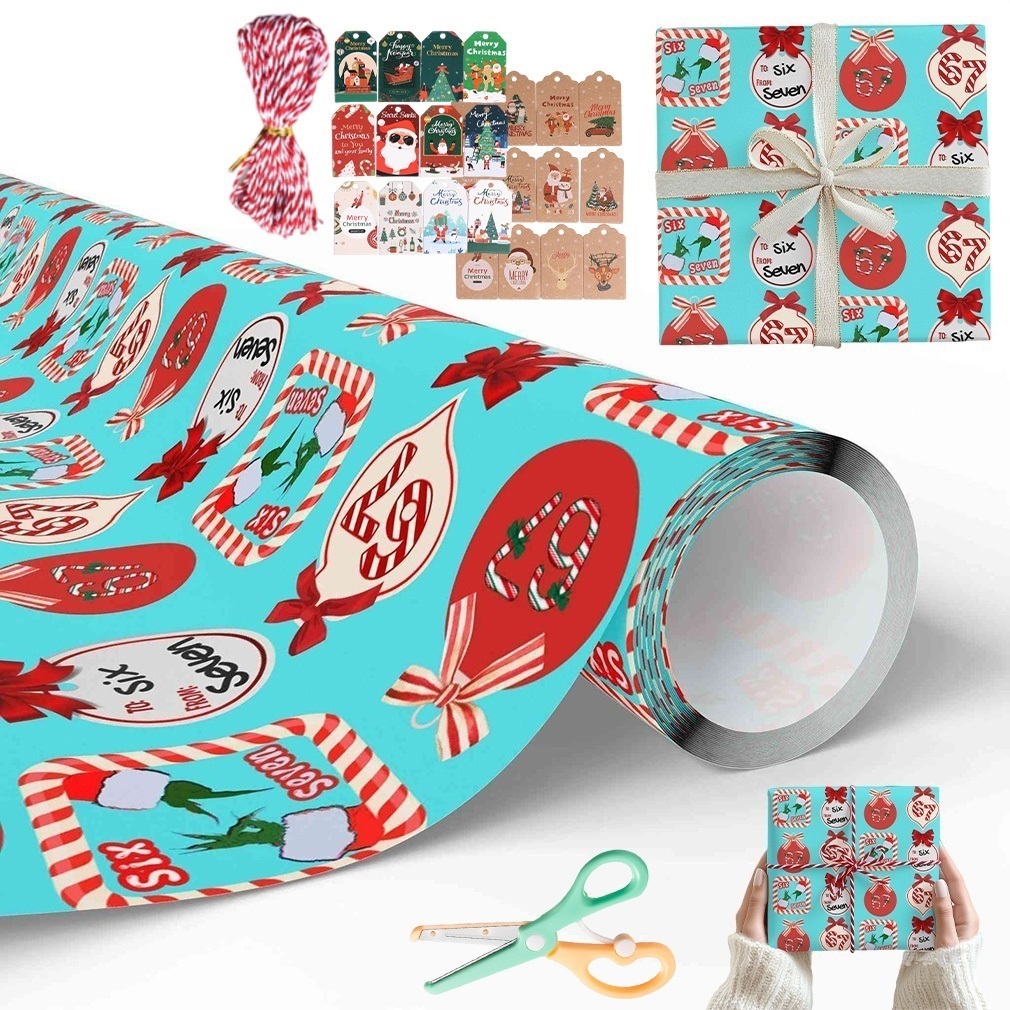 67 Meme Christmas Wrapping Paper Gift Wrap, Kids Funny 6 7 Xmas holiday ...