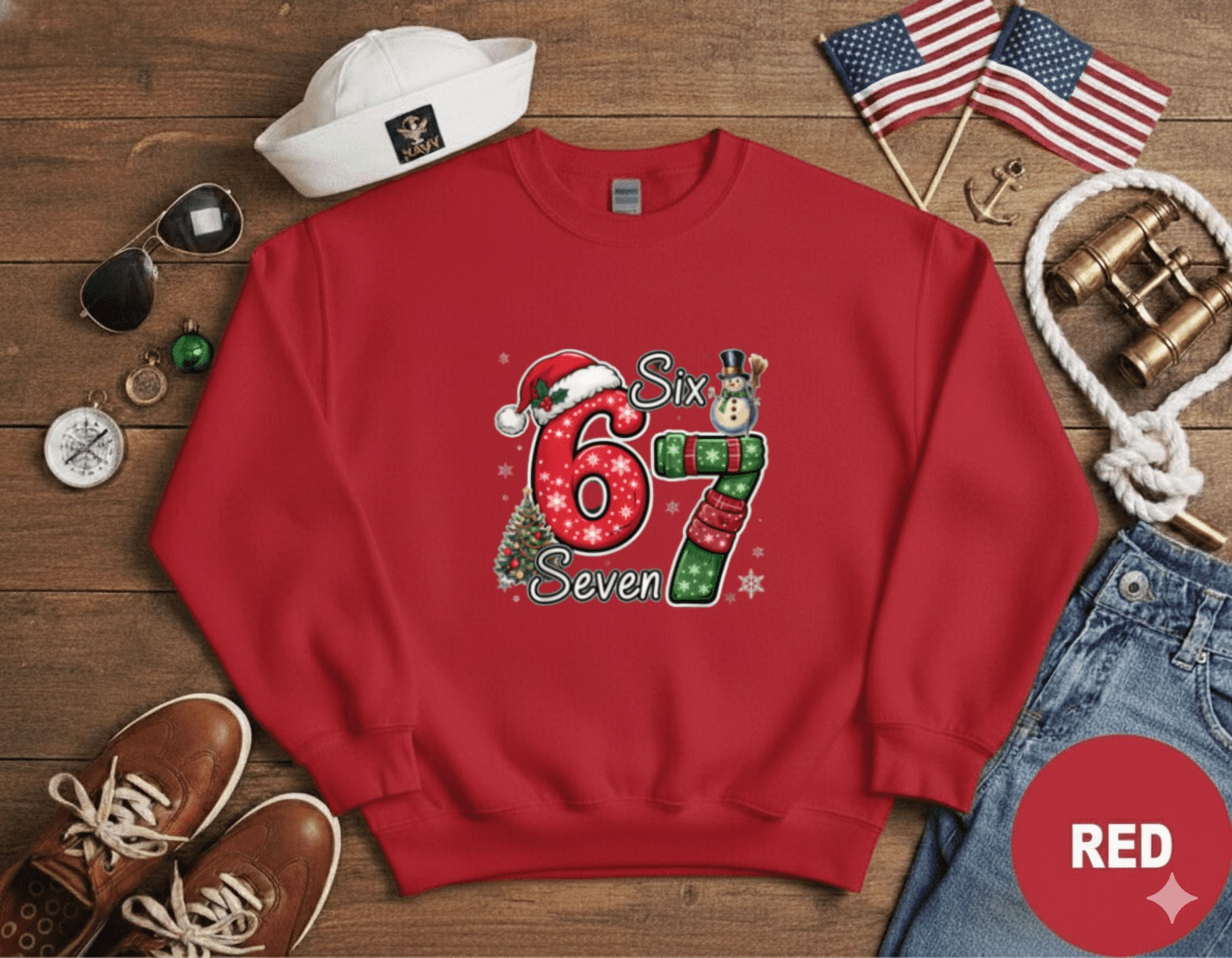 67 Meme Cool Six Seven For Kids Women Men Holiday Joyful Sweatshirt up ...