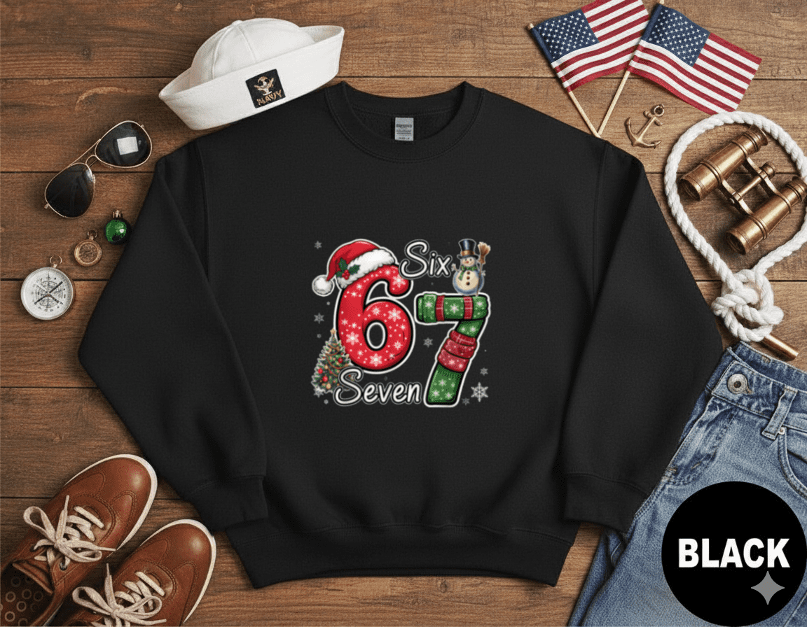 67 Meme Cool Six Seven For Kids Women Men Holiday Joyful Sweatshirt up ...
