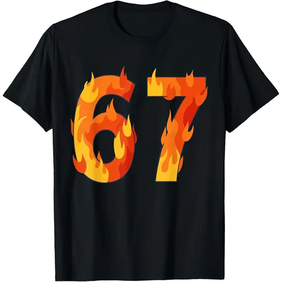 67 Meme Flames Funny Six Seven Gen Alpha Slang T-Shirt - Walmart.com