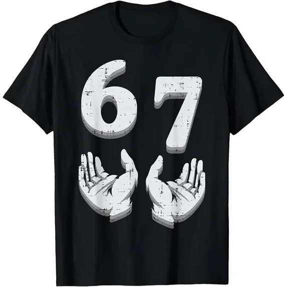 67 Meme Funny 6 7 Men Women Kids Boys Girls Youth Teen T-Shirt ...