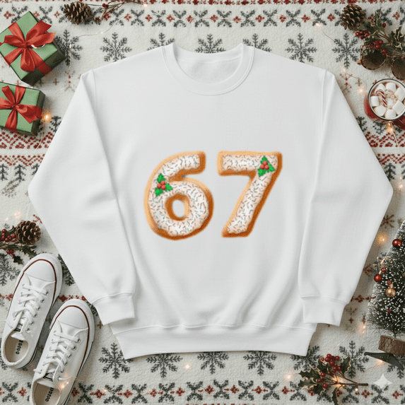 67 Meme Funny Gen Alpha Slang Holiday Humor Trendy Design Sweatshirt ...