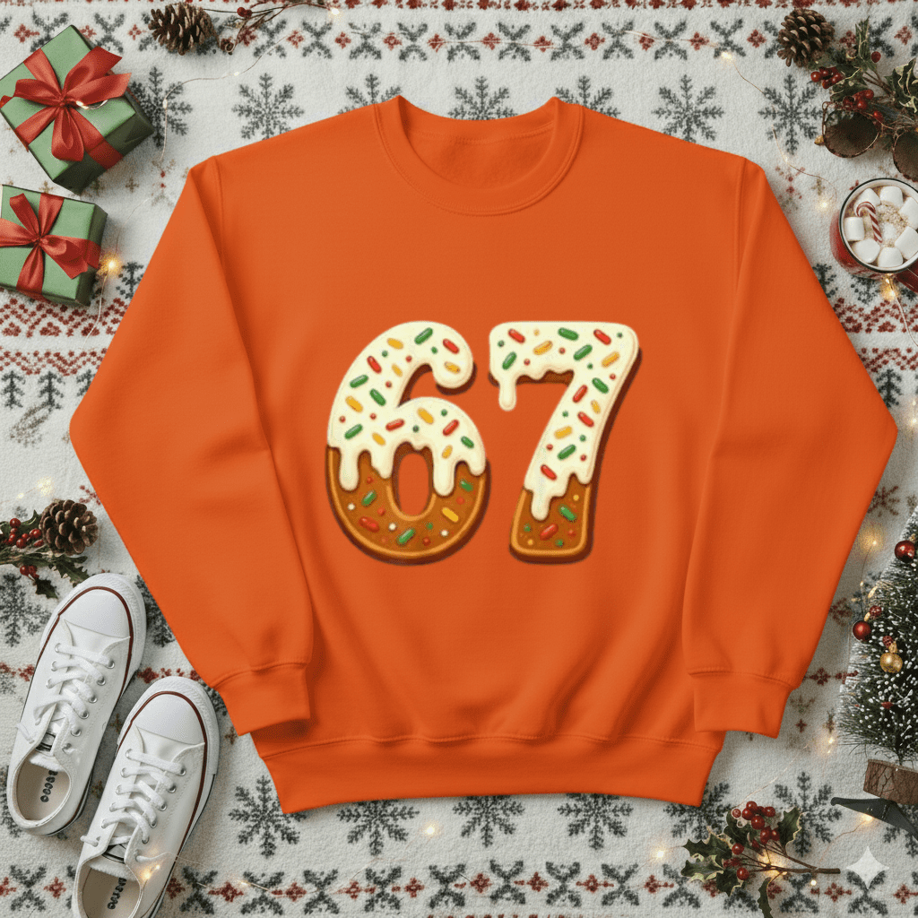 67 Meme Holiday Cheer Gen Alpha Slang Funny Trendy Humor Sweatshirt, up ...