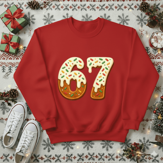 67 Meme Holiday Cheer Gen Alpha Slang Funny Trendy Humor Sweatshirt, up ...