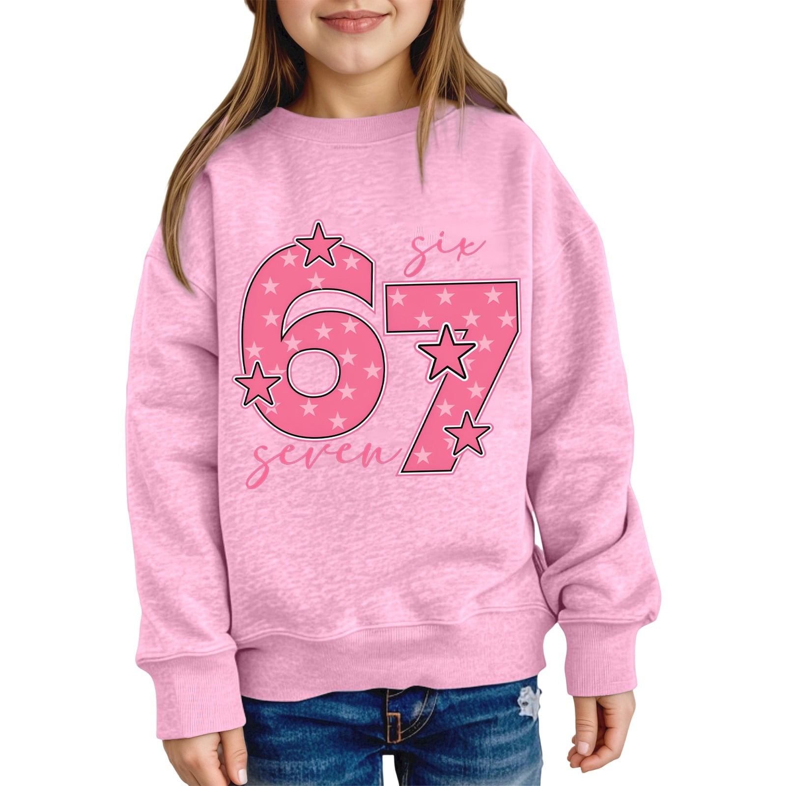 67 Meme Hoodie Kids Loose Preppy Ultra-Soft 6 7 Hooded Sweatshirts 100 ...