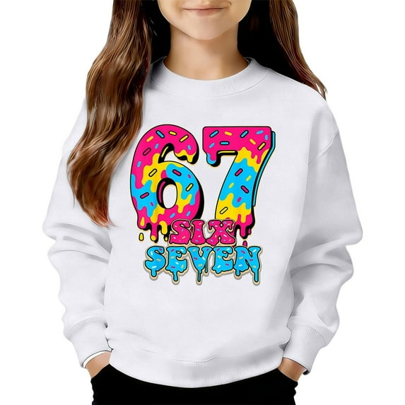 67 Meme Hoodie Kids Trendy Lightweight 6 7 Meme Pullover 100 Days Of ...