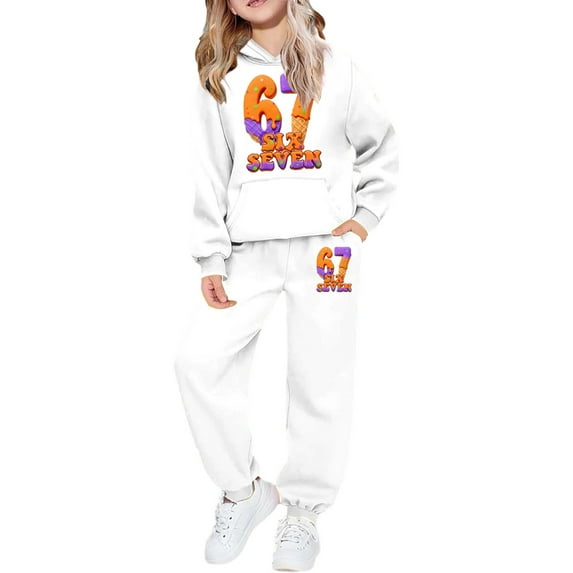 67 Meme Hoodie and Pants Set for Kids 2-14Y - 2Pcs Trendy Sweatsuit ...