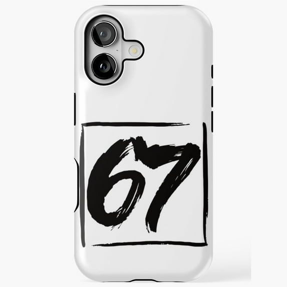 67 Meme Humor Minimal Gen Alpha Funny Design iPhone Case 17 through 11 ...