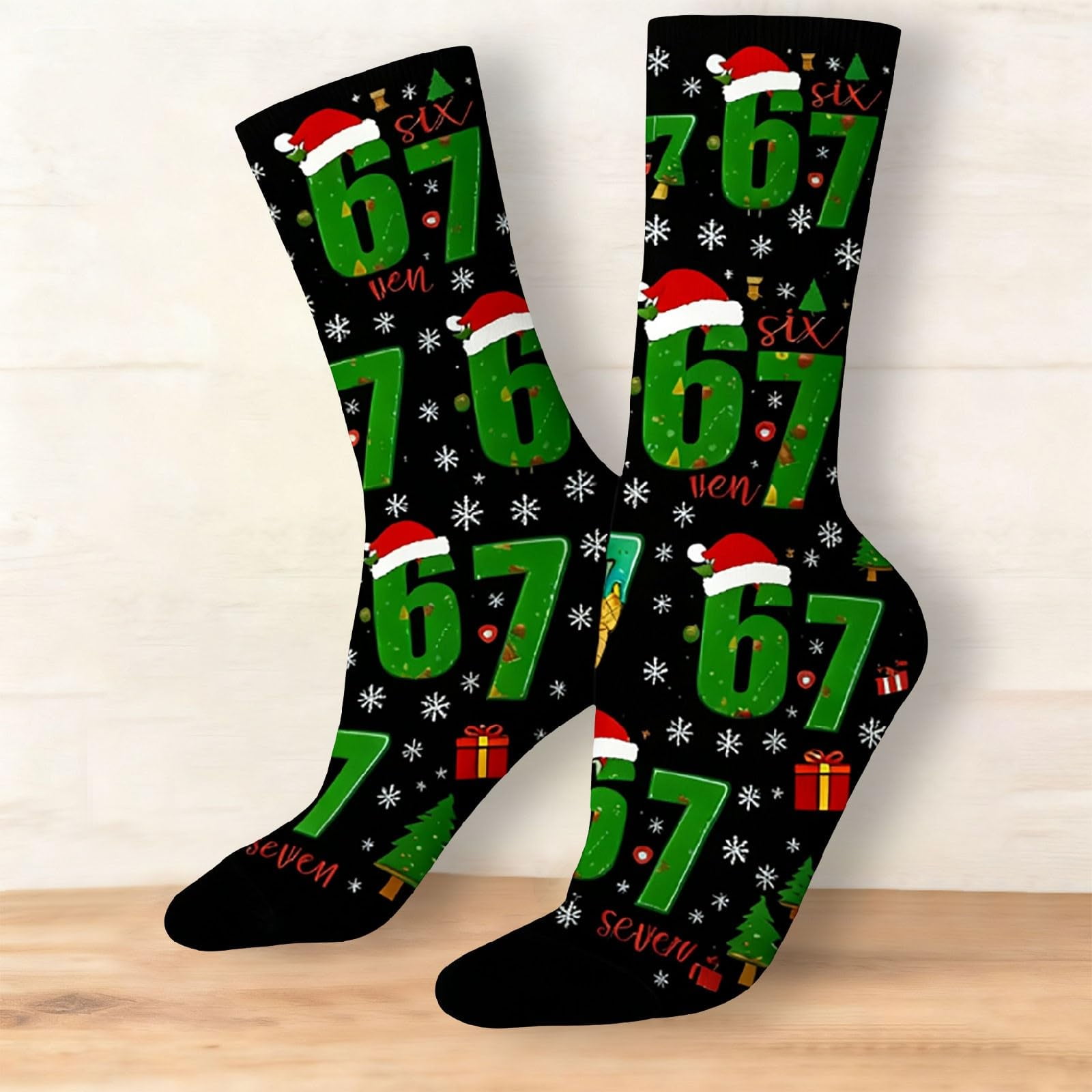 67 Meme Ice Cream Drip 67 Meme Funny Six Seven Socks Funny Number Half Calf 67 Socks K-ids ...