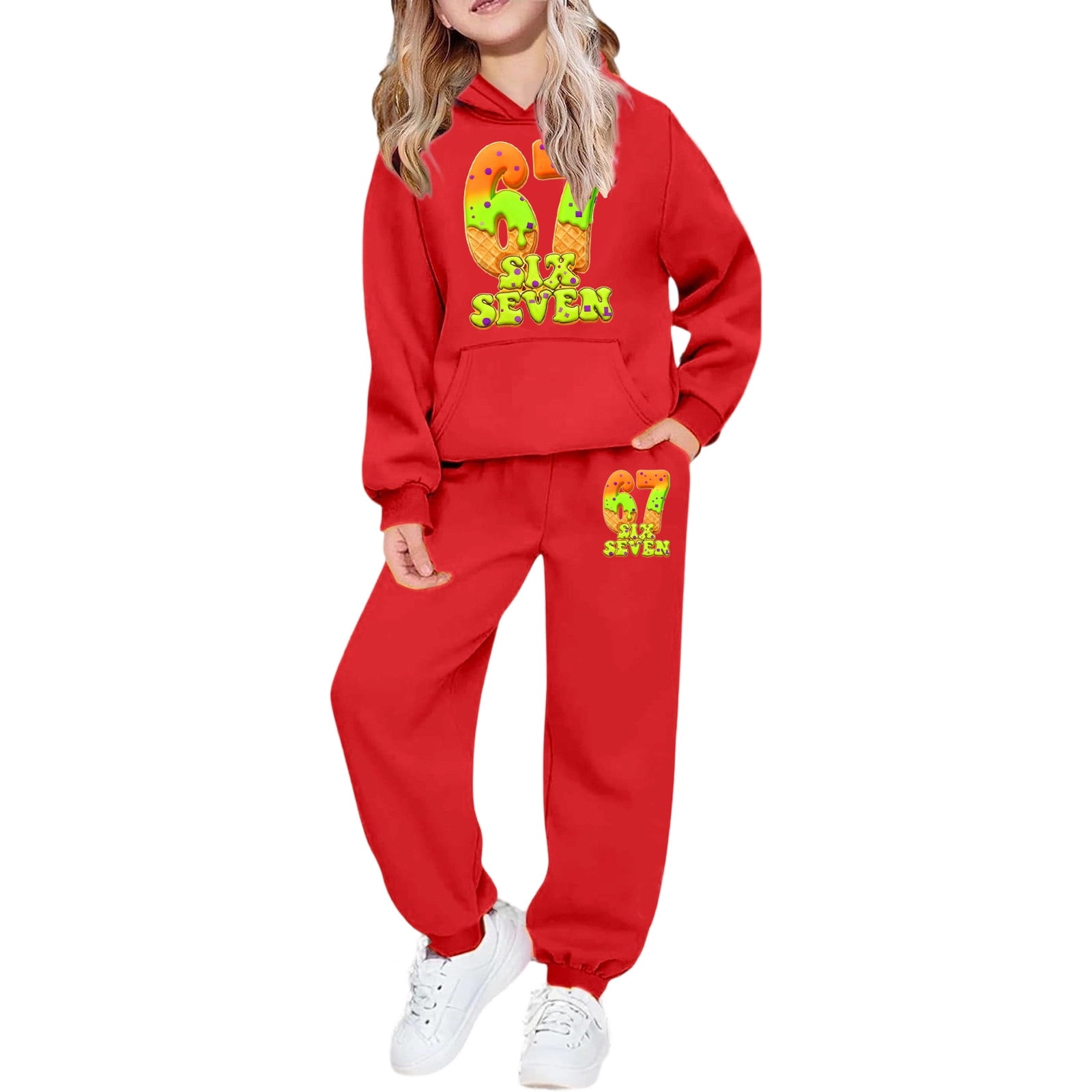 67 Meme Kids Sweatsuit 2Pcs - Hoodie and Pants Set for Boys Girls Age 2 ...