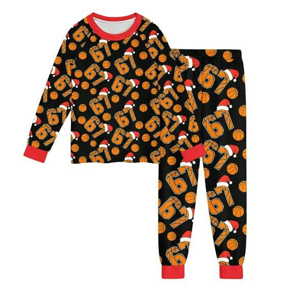 67 Meme Pjs Set Kids Cartoon Print Long Sleeve T-Shirt Pjs Pants 2 ...