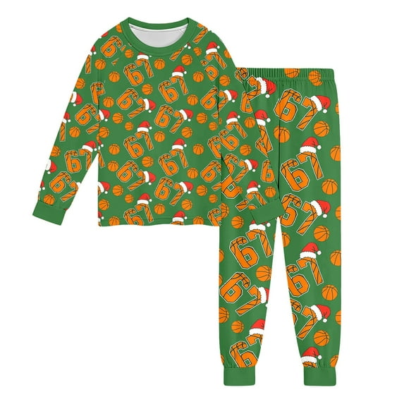 67 Meme Pjs Set Kids Cartoon Print Long Sleeve T-Shirt Pjs Pants 2 ...