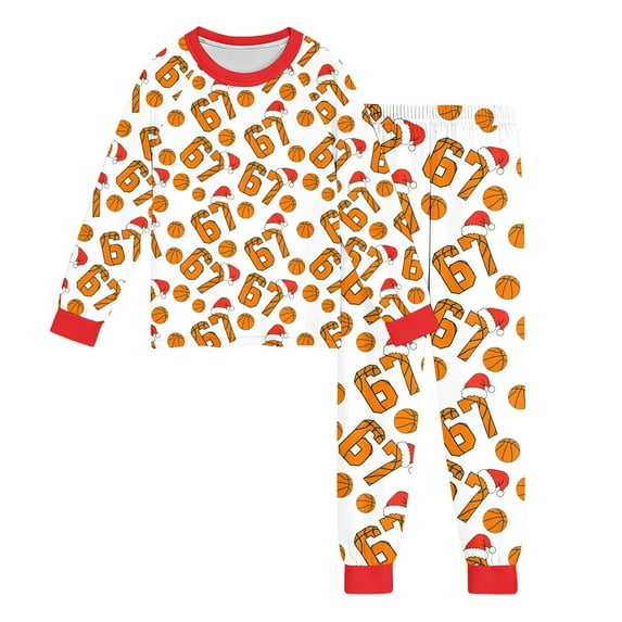 67 Meme Pjs Set Kids Cartoon Print Long Sleeve T-Shirt Pjs Pants 2 ...