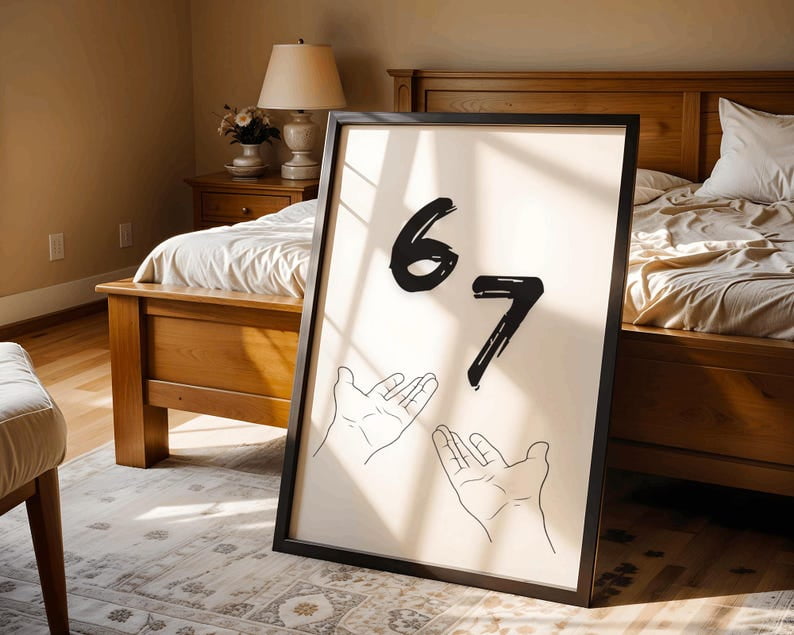 67 Meme Poster | Viral Gen Alpha Wall Art | Funny Kids Room Decor ...