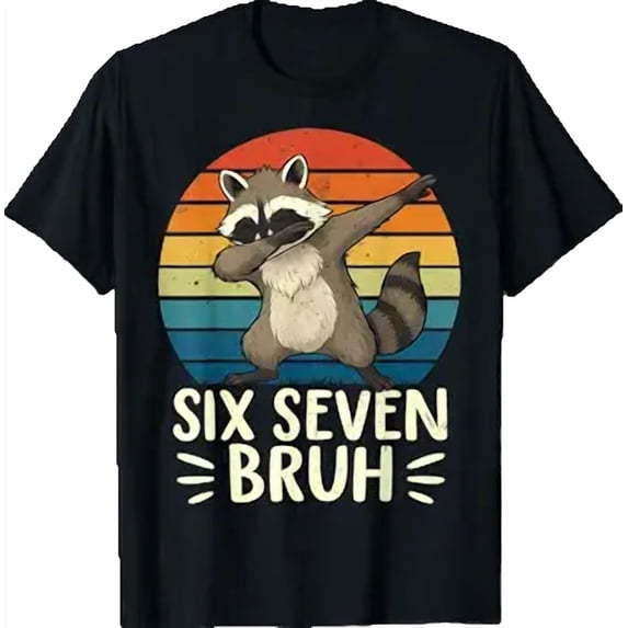 67 Meme Raccoon Funny Six Seven Bruh Raccoon for Kids Boys T-Shirt ...