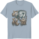 67 Meme Racoon Howling at The Moon 67 T-Shirt ,Full Sizes S-5XL ...