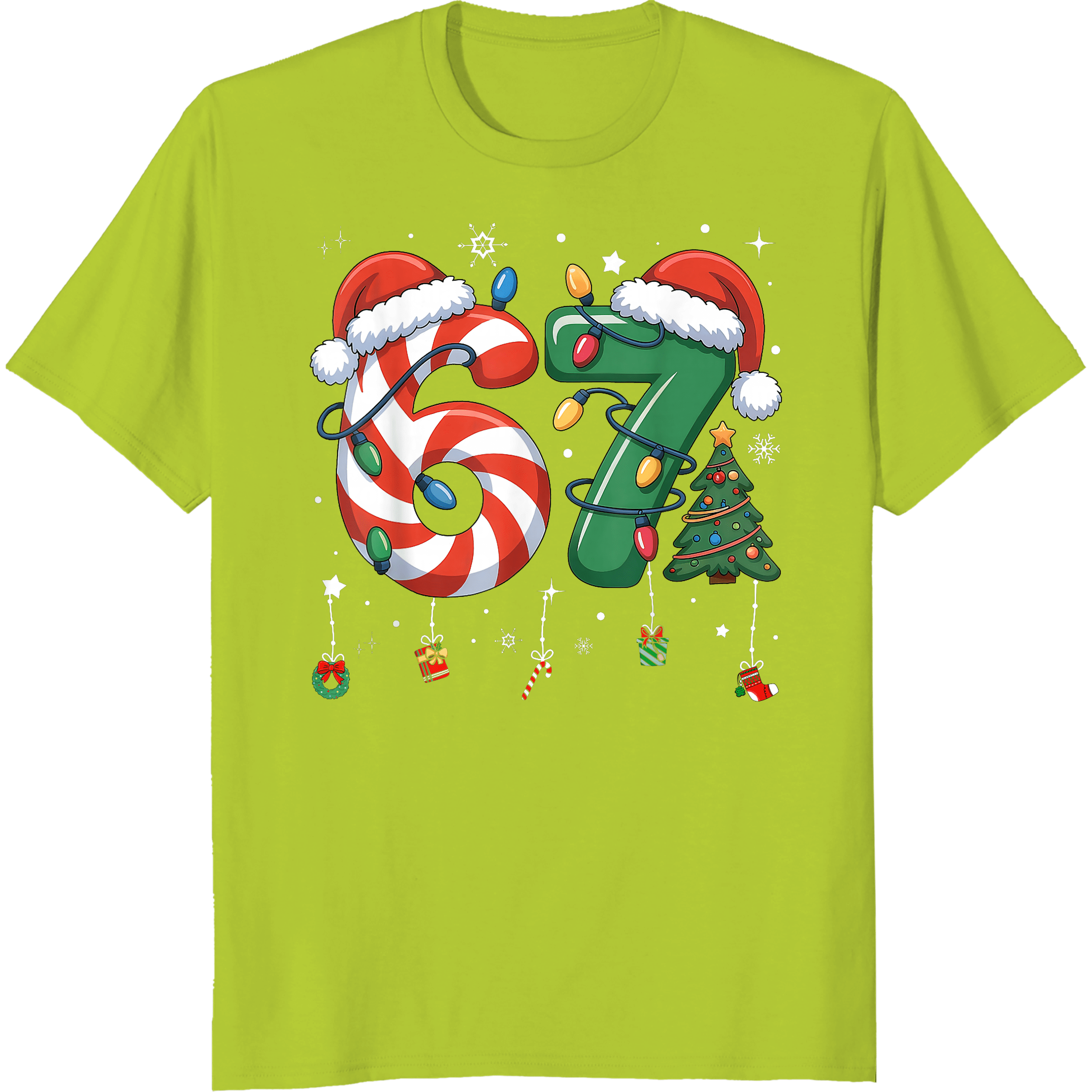 67 Meme Six Seven Candy Tree Christmas Unisex T-Shirt ,Full Sizes S-5XL ...