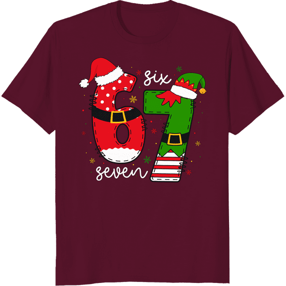 67 Meme Six Seven Christmas Holiday T-Shirt ,Full Sizes S-5XL - Walmart.com