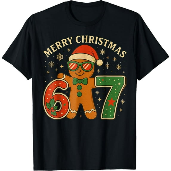 67 Meme Six Seven Funny Christmas Gingerbread Mens T-Shirt - Walmart.com