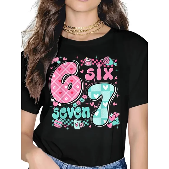 67 Meme Six Seven Valentines Day Funny T-Shirt | Cute Trending Tees ...