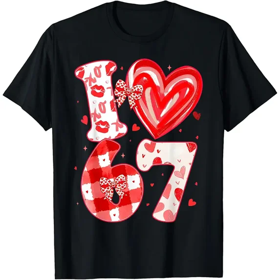 67 Meme Six Seven for Kids Women Men Boys Girls Valentine T-Shirt ...