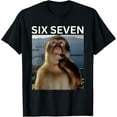 67 Meme Thinking Monkey Meme Six Seven Alpha Slang 6 7 Meme T-Shirt ...