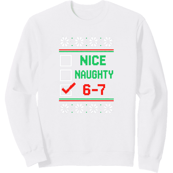 67 Meme Ugly Christmas Sweater Brainrot Nice Naughty 6-7 Unisex ...