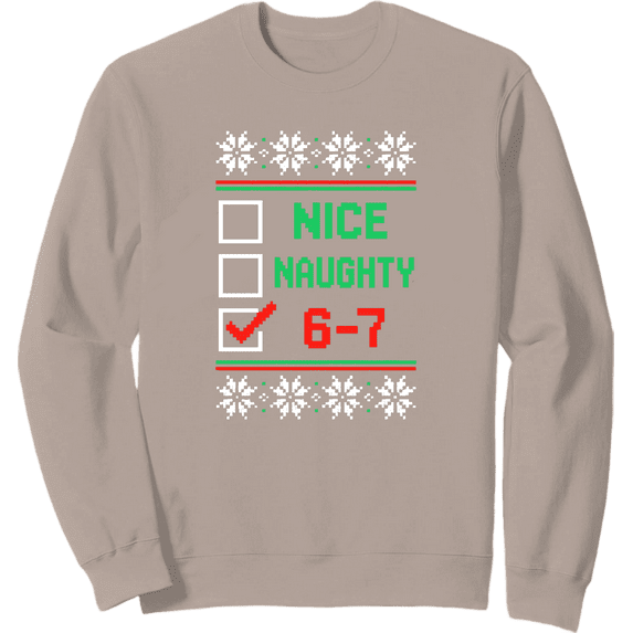 67 Meme Ugly Christmas Sweater Brainrot Nice Naughty 6-7 Unisex ...