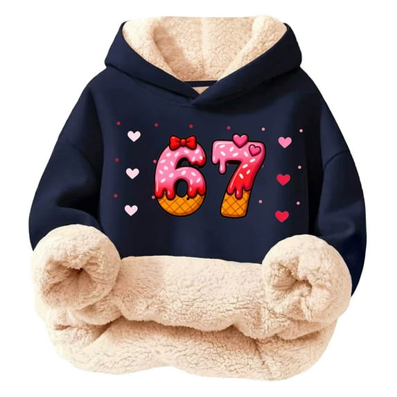 67 Meme Valentine's Day Kids Long Sleeve Hooded Sweatshirt Multicolor ...