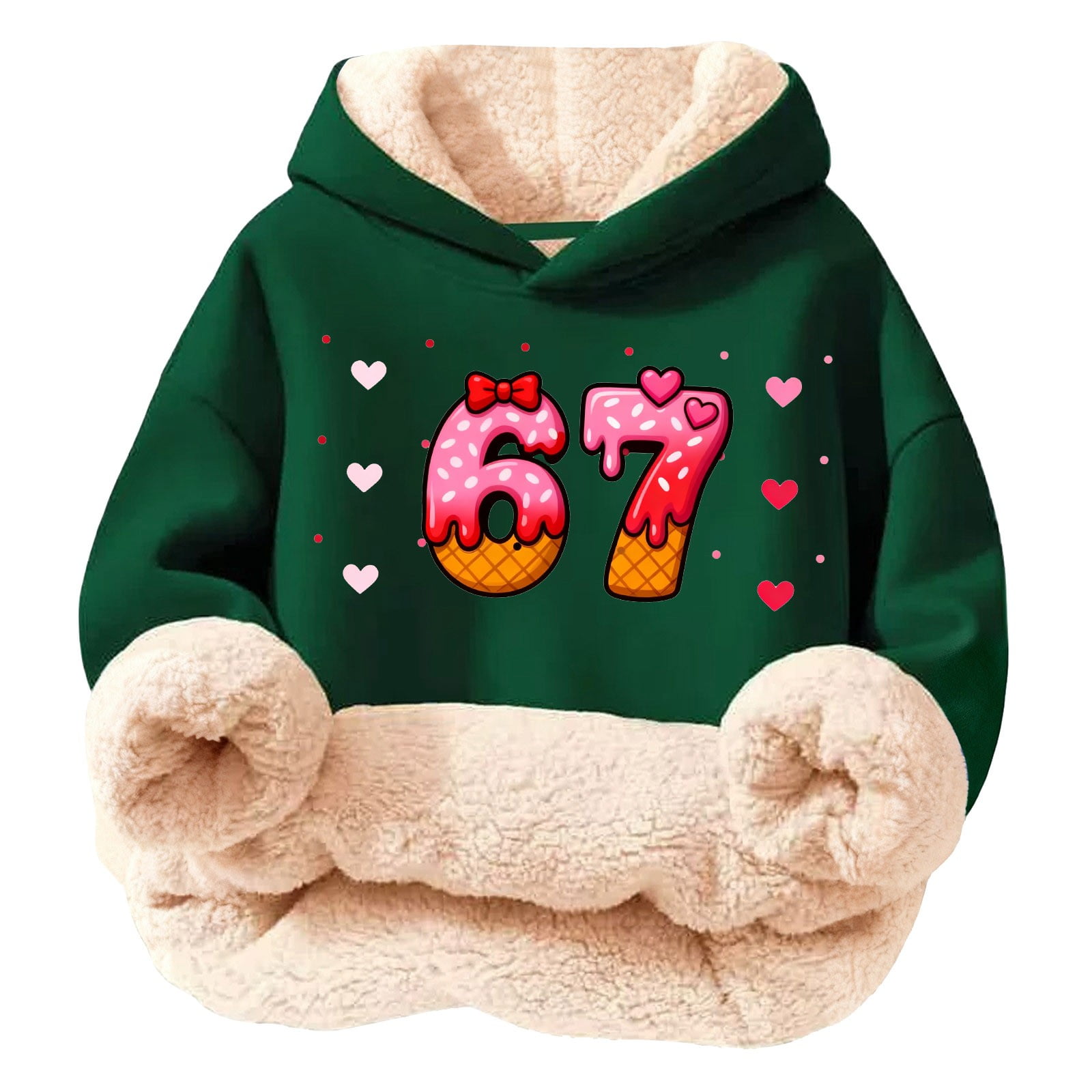 67 Meme Valentine's Day Kids Long Sleeve Hooded Sweatshirt Multicolor ...