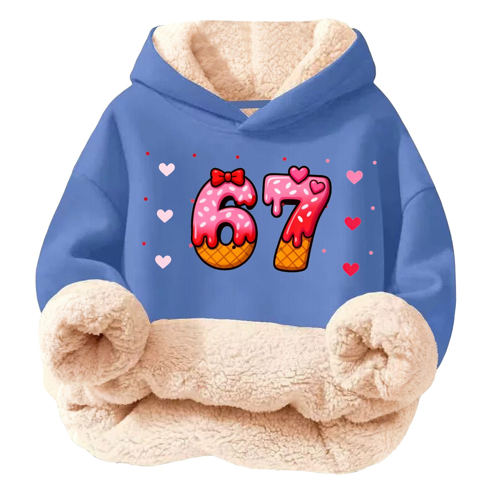 67 Meme Valentine's Day Kids Long Sleeve Hooded Sweatshirt Multicolor ...