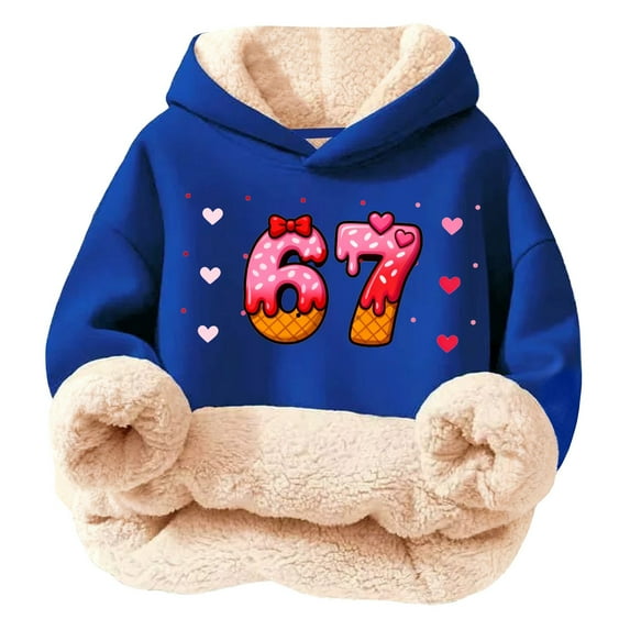 67 Meme Valentine's Day Kids Long Sleeve Hooded Sweatshirt Multicolor ...