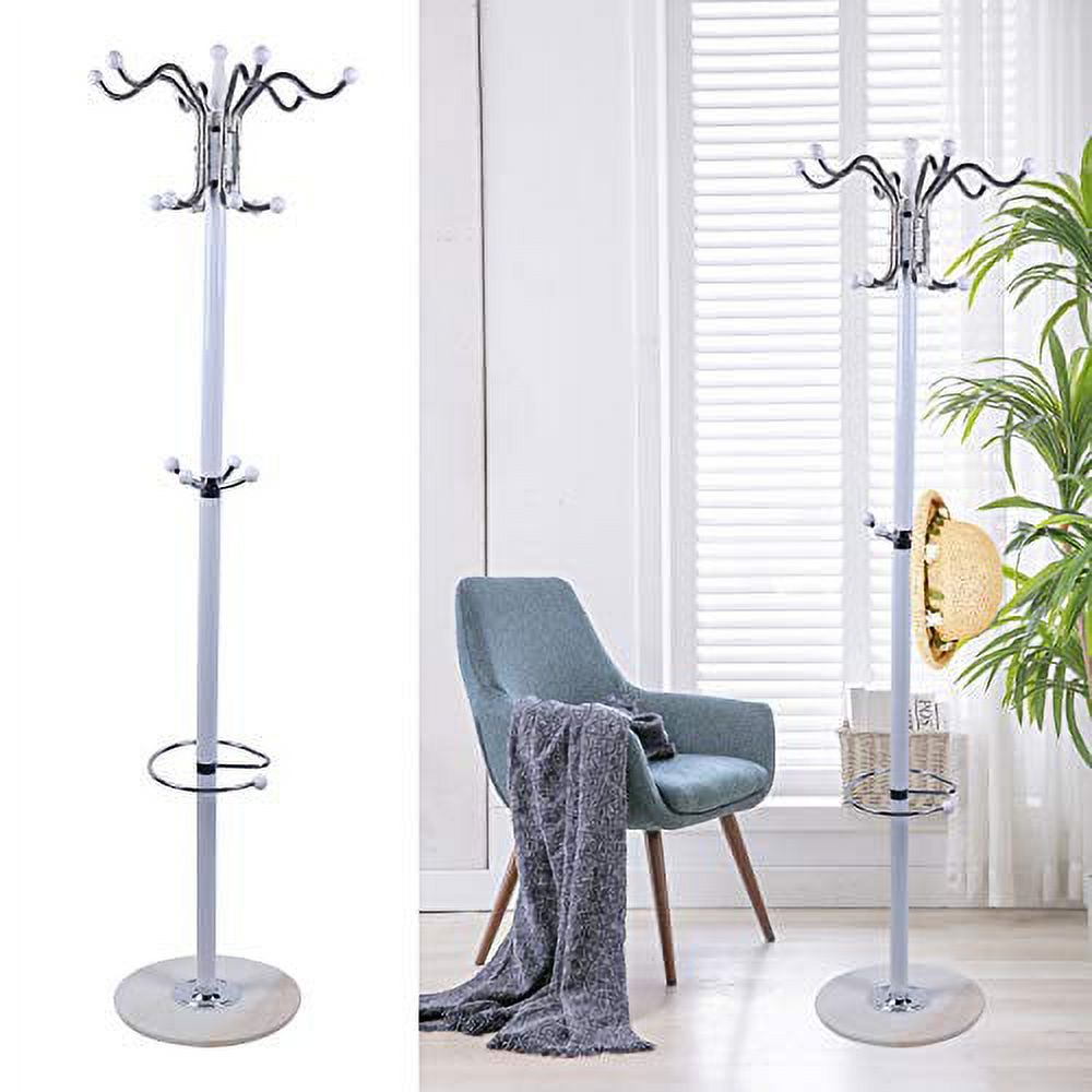 67" Metal Coat Tree, Coat Racks with 16 Hooks, Hat Stand Tree Holder ...