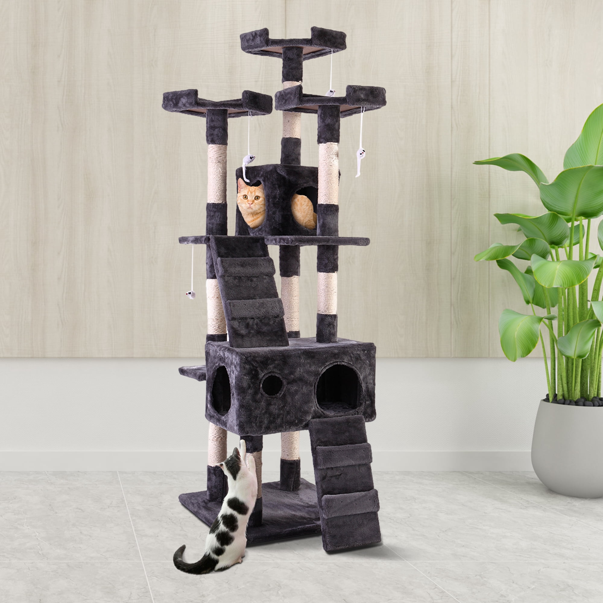 67'' Multi-Level Cat Tree Tower Kitten Condo House with Scratching ...