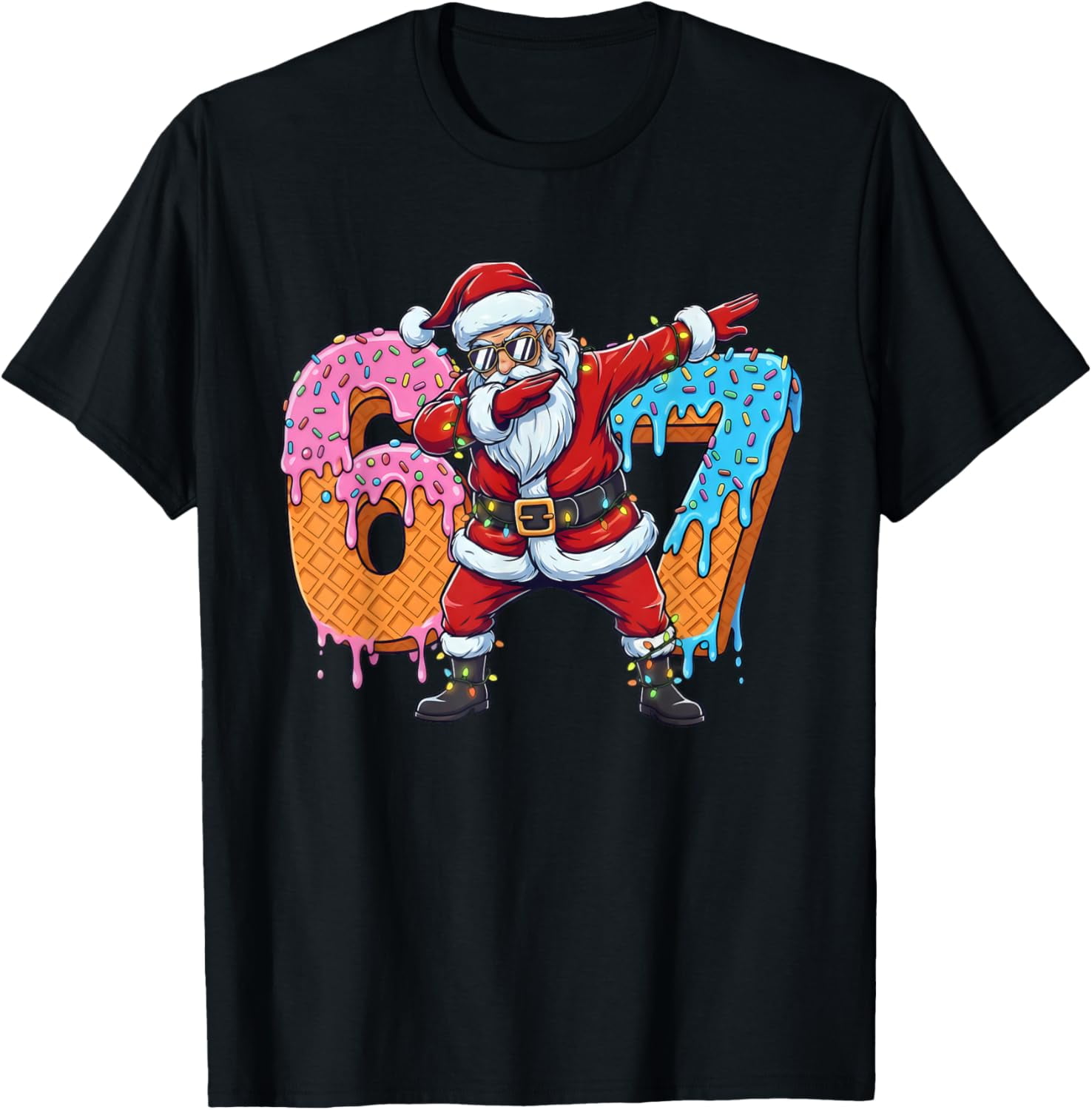 67 Noel Jolly Man Ice Cream Drip Six 6 7 Seven T-Shirt - Walmart.com