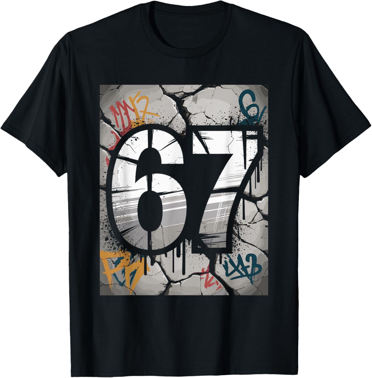 67 Number 6 7 Meme Six Seven Students Teachers adult Alpha T-Shirt ...
